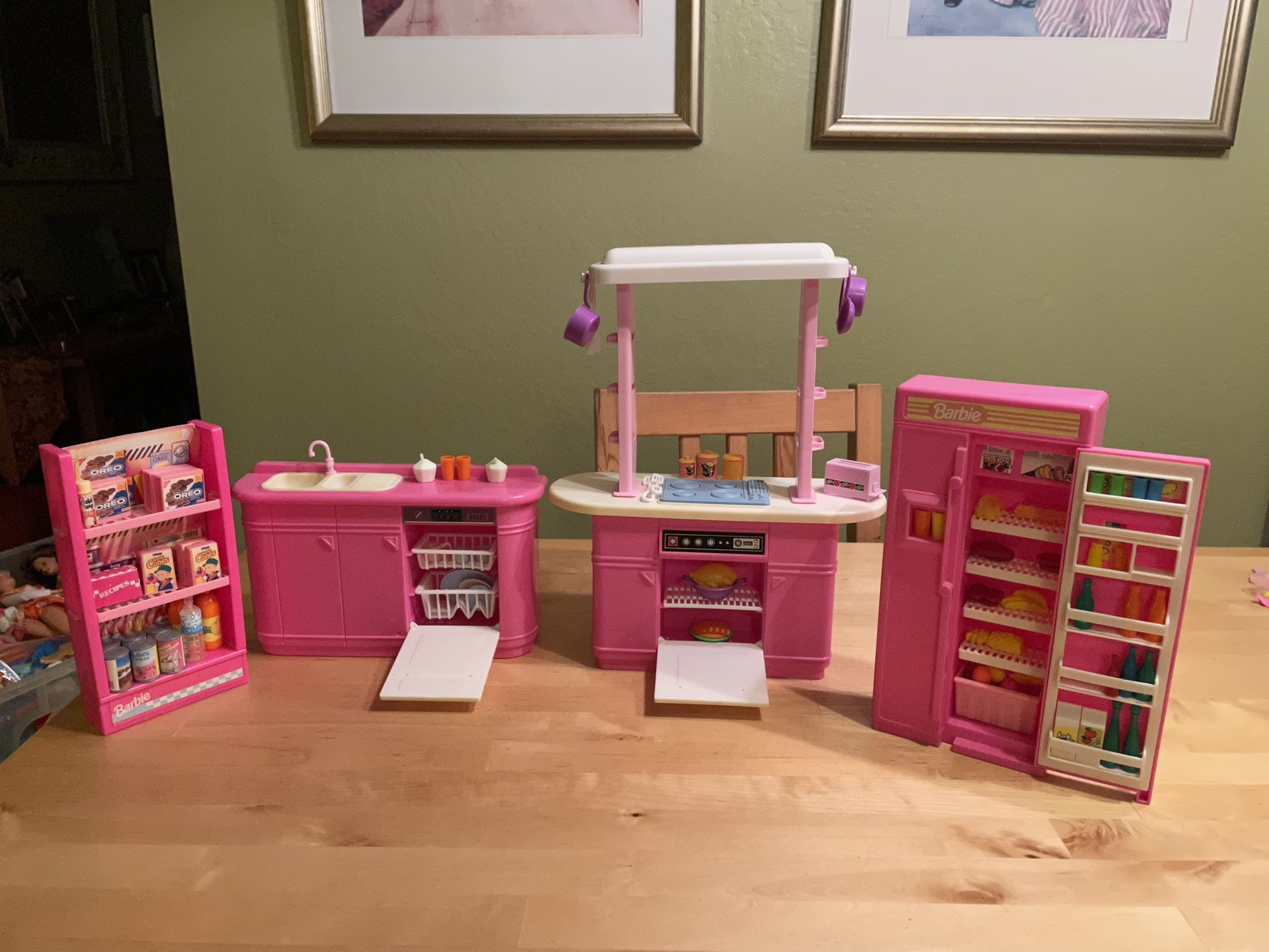 1990 Barbie Kitchen Set W/additional Pantry for Sale in San Mateo, CA ...