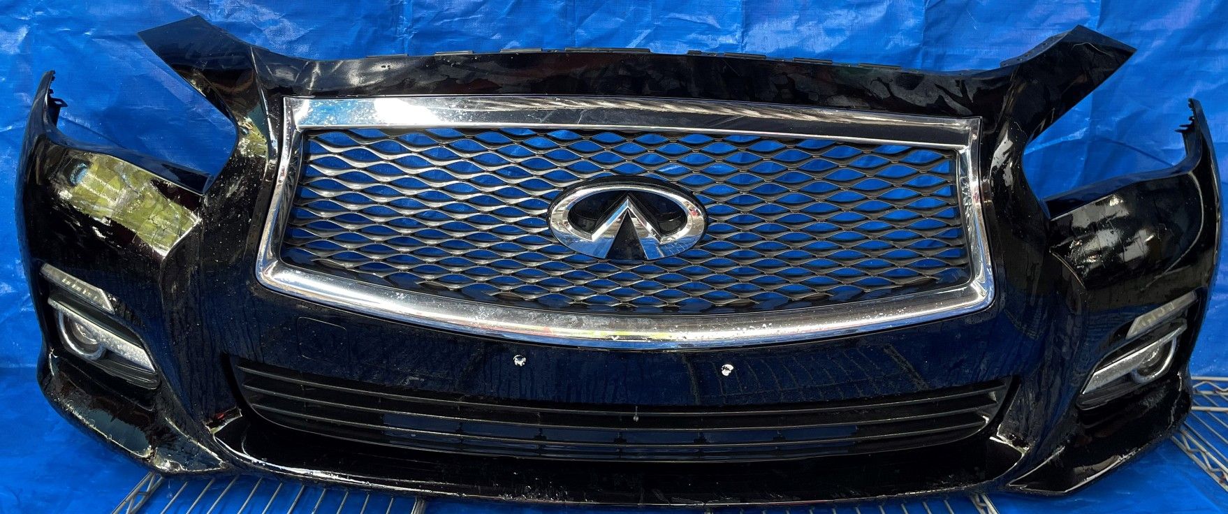 2014 2015 2016 2017 INFINITI Q50 FRONT BUMPER COVER ASSEMBLY BLACK for ...