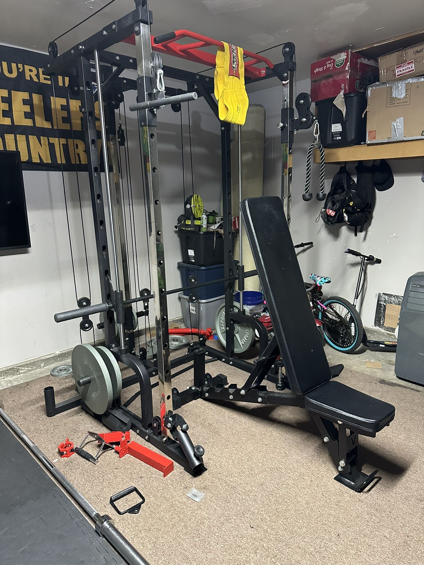 Smith Machine With Weights And Cables for Sale in Las Vegas, NV - OfferUp