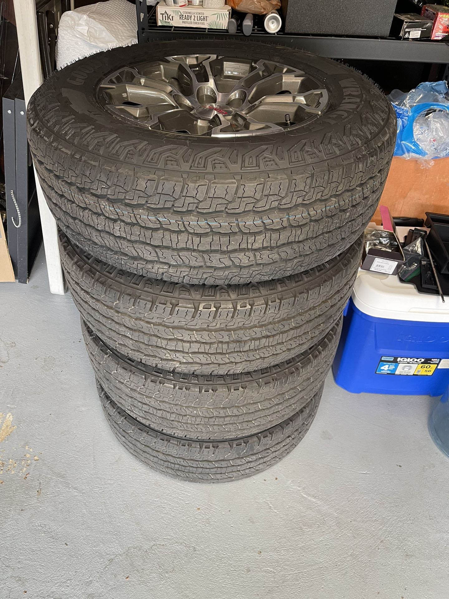 Goodyear Wrangler Tires With Stock GMC 2022 Sierra Truck Wheels for ...