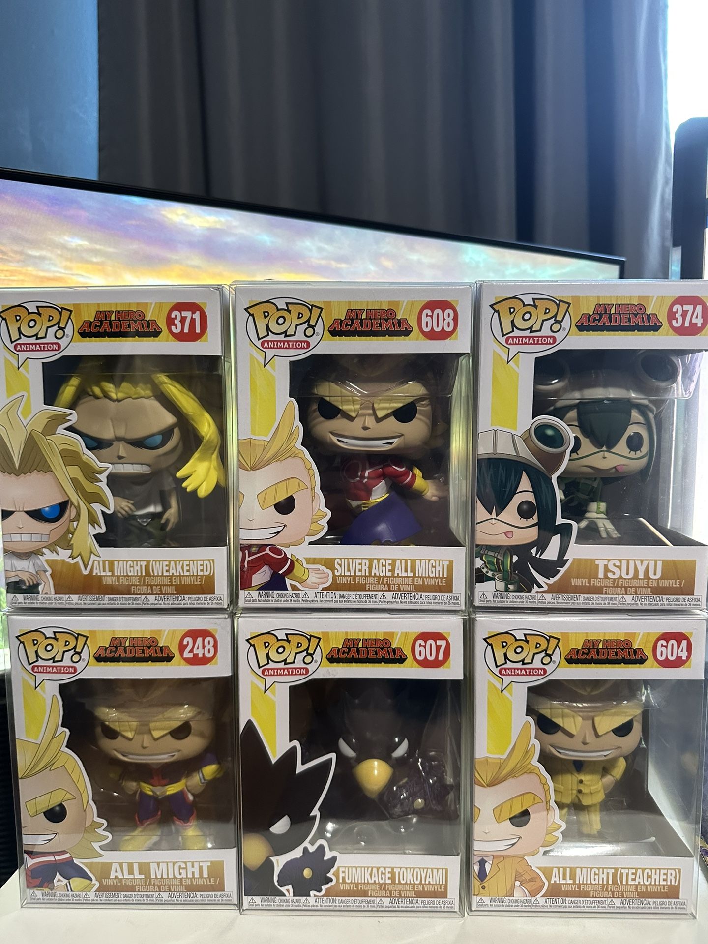 MHA Funko Pop Lot All Might Tsuyu Fumikage Tokoyami for Sale in Garden ...