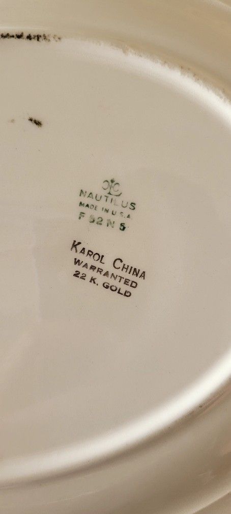 Assorted China Set, White Rose with Red and Green Border with 22k Gold ...