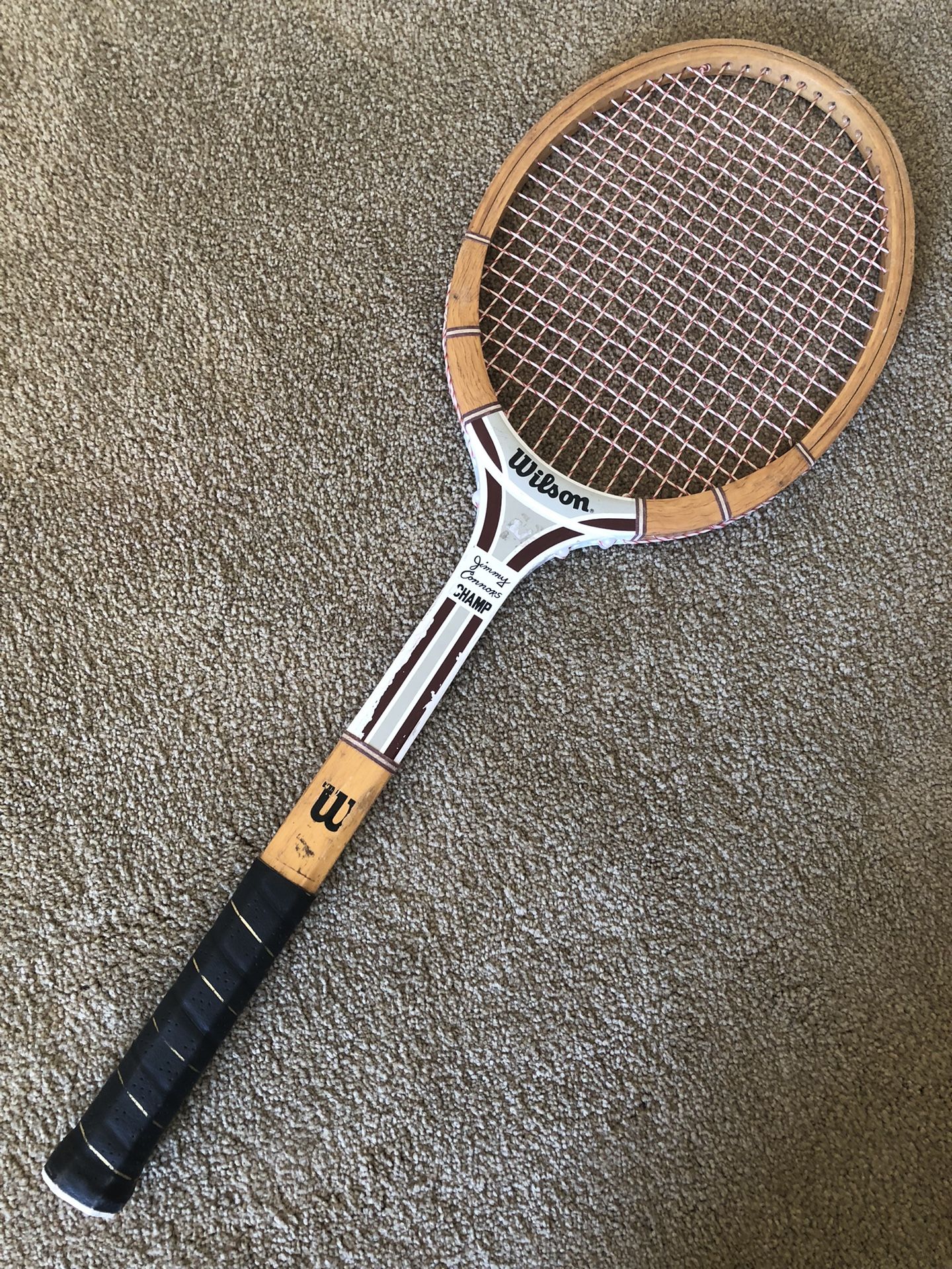 Vintage Wilson Jimmy Connors "Champ" Wooden Tennis Racket for Sale in ...