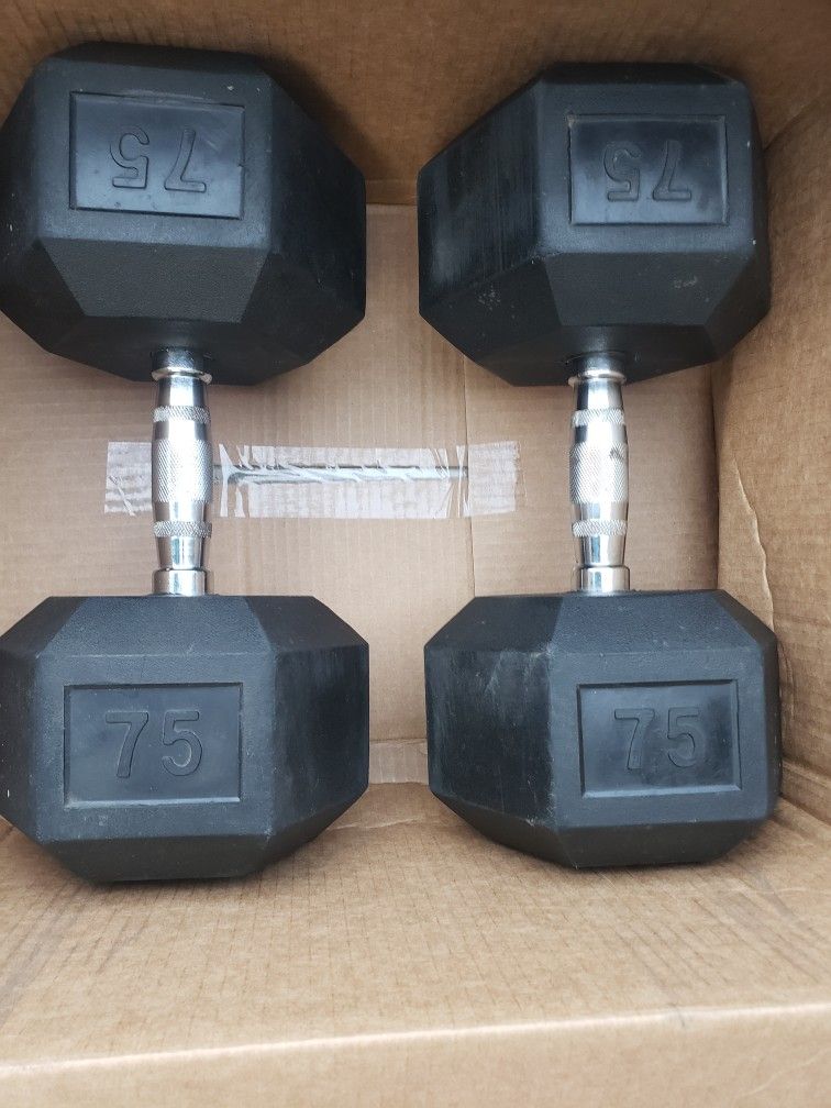 75 Pound Dumbbells for Sale in Galena Park, TX - OfferUp