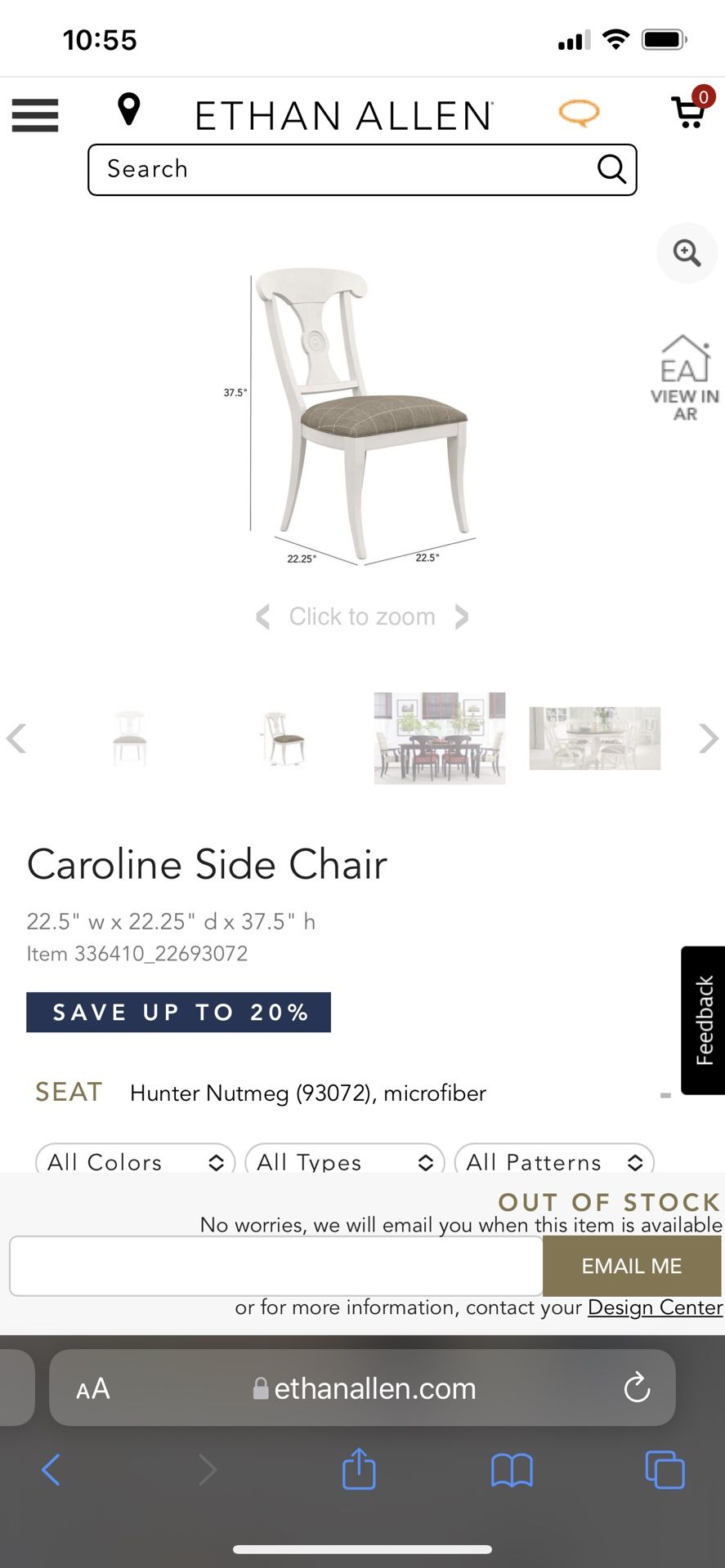 Ethan allen side 2024 authentic chairs