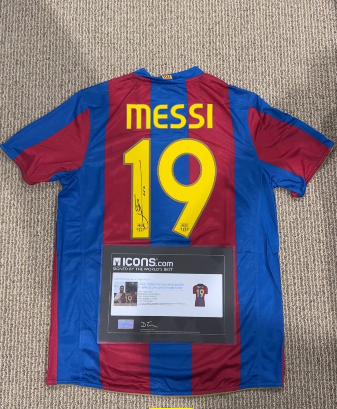 Lionel Messi Signed Barcelona Shirt ICONS COA for Sale in Miramar, FL ...