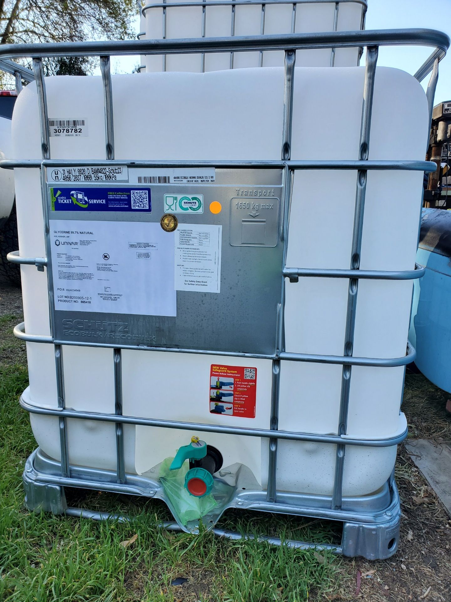 Water Tank 275 Gallon IBC Totes Water Tanks Pressure Washer Car Wash ...