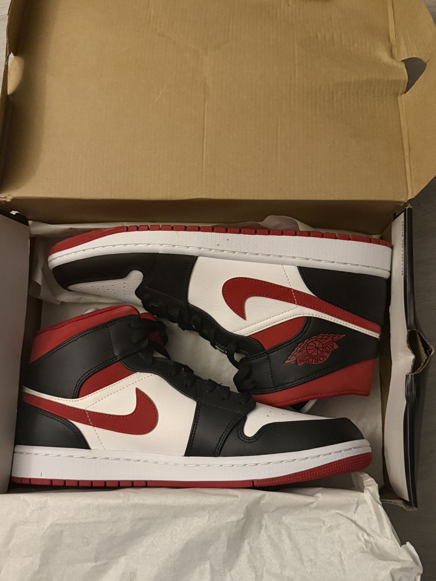 Black and red Jordan 1 mid trainers. for Sale in East Los Angeles, CA ...