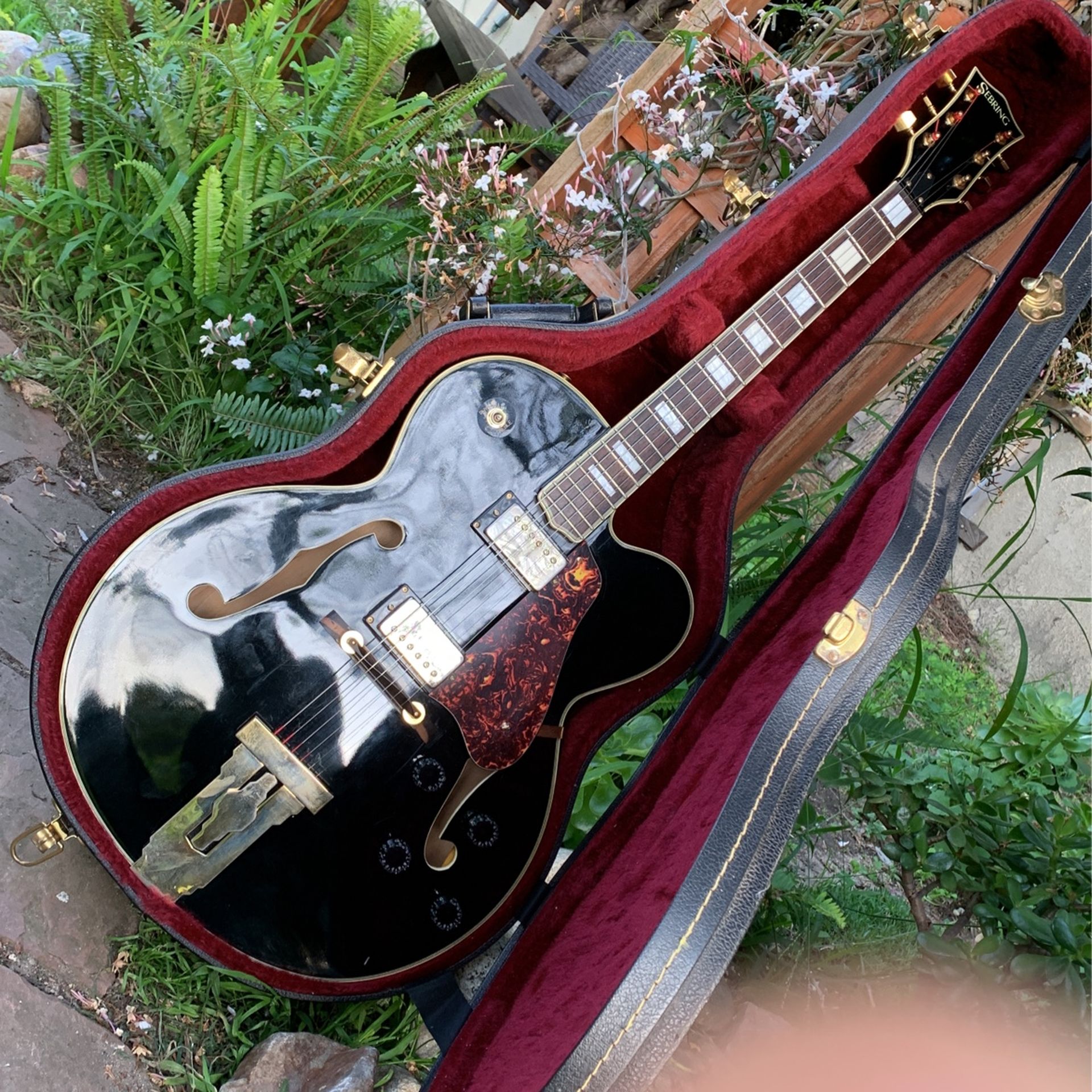 Vintage Electric Acoustic Jazz Guitar L5 Copy | Sebring 1986 JS20 Ebony ...