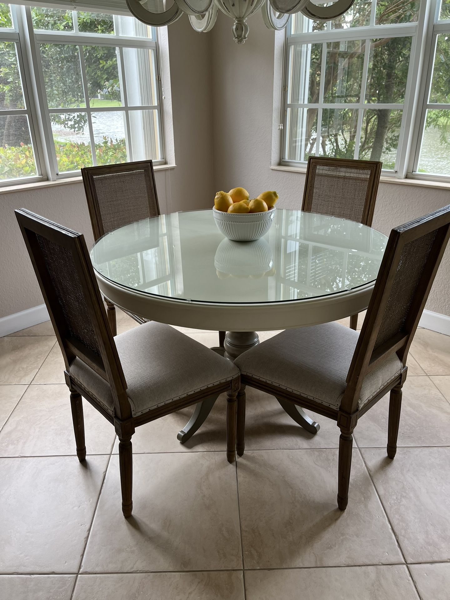 Kitchen Set - 48 Inch Round Wood Table w 4 Chairs for Sale in Pompano ...