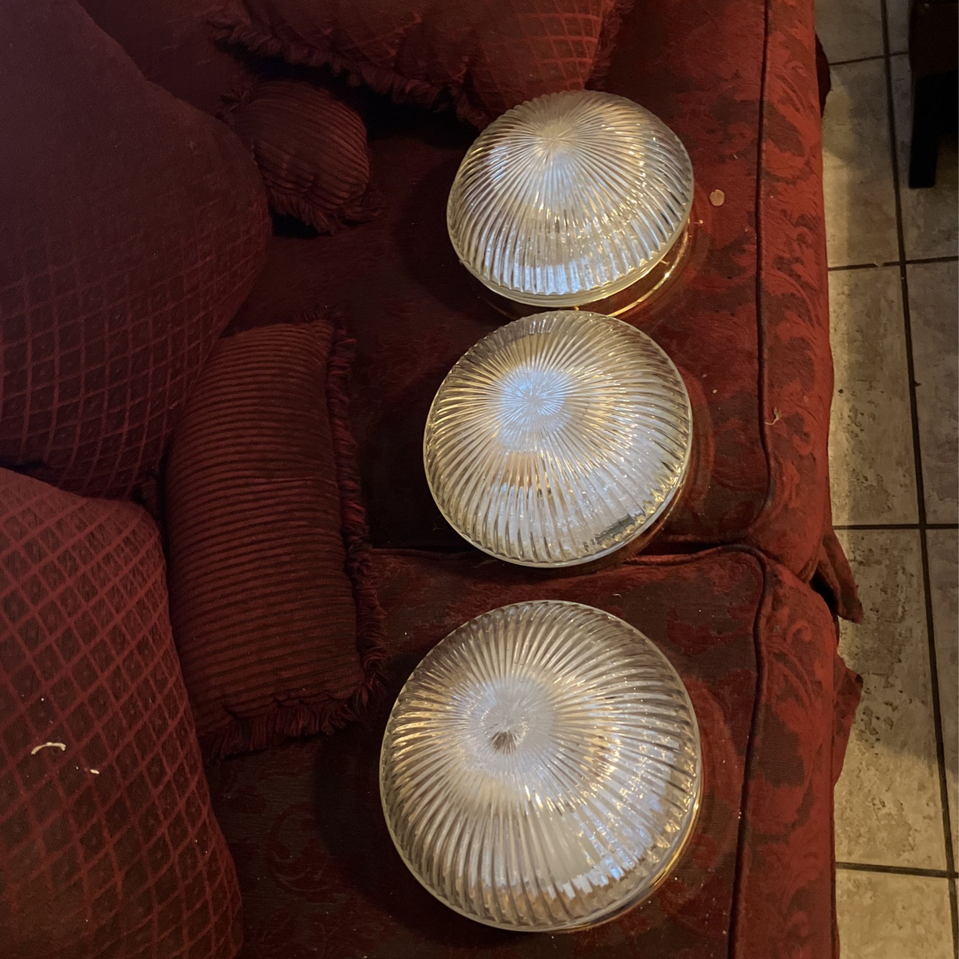 3 Flush Mount Ribbed Light Fixture - $45 for Sale in San Antonio, TX ...