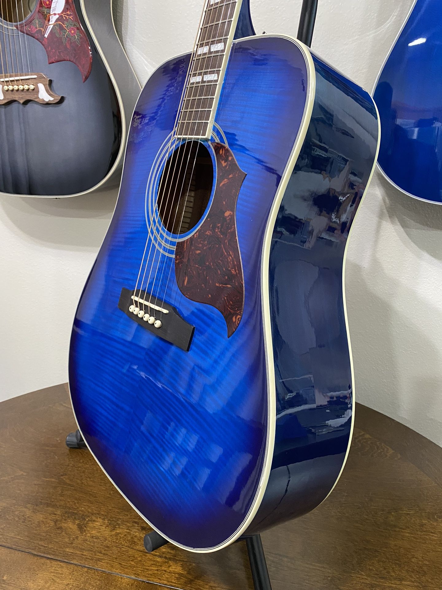 Epiphone Hummingbird Artist Rare Blue Burst Acoustic Guitar for Sale in ...