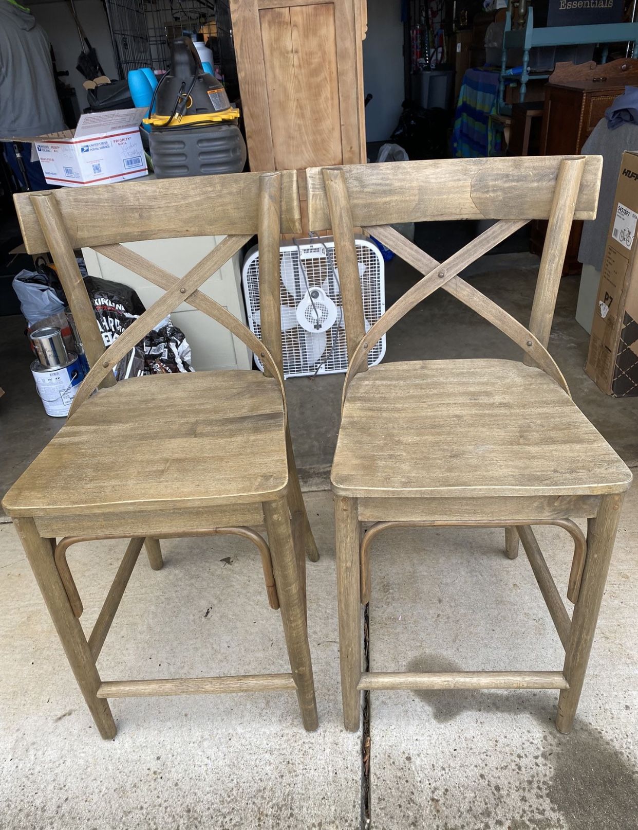 Costplus World Market Bistro Distressed Wood Counter Stools for Sale in ...