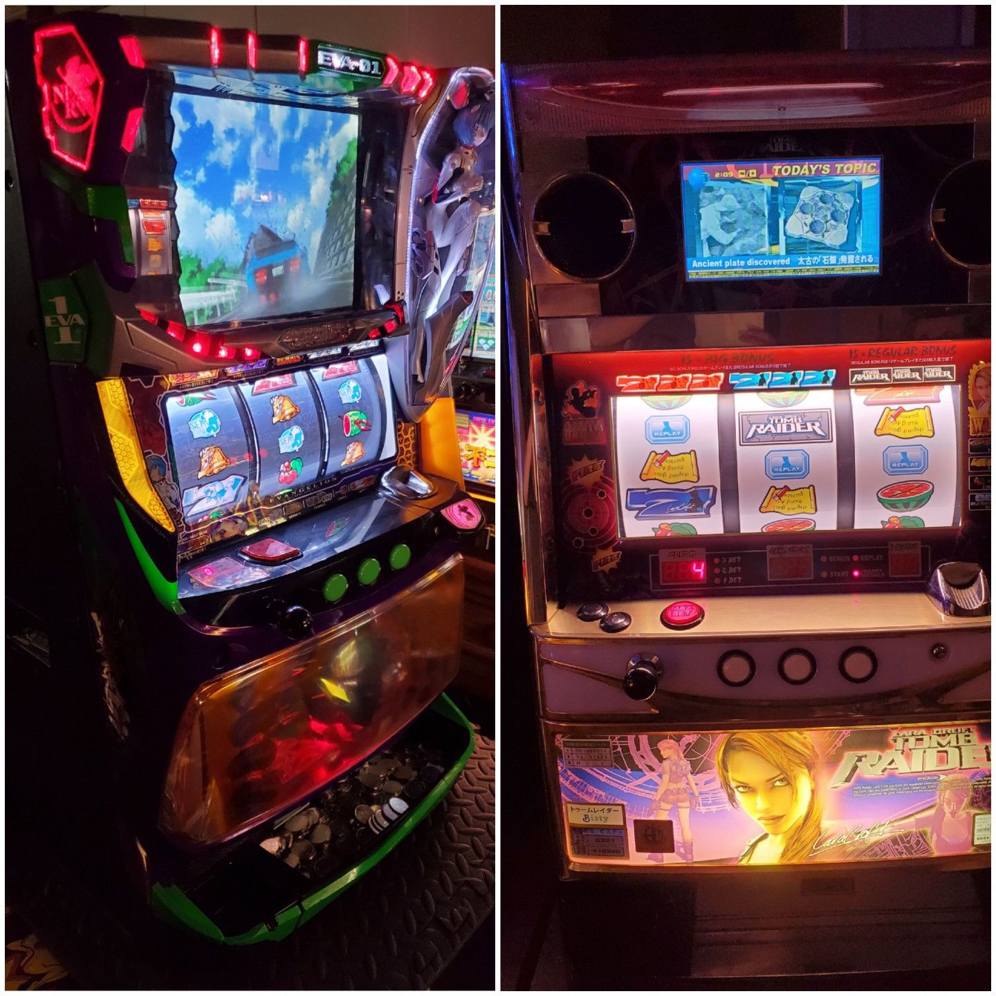 Evangelion and Tomb Raider pachislo arcade slot machines for Sale in El ...
