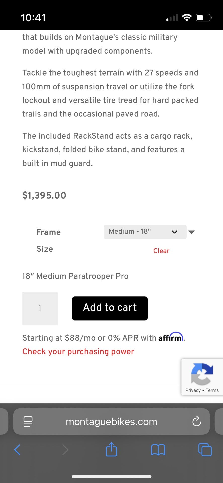 Montague Paratrooper Pro Mountain Bike