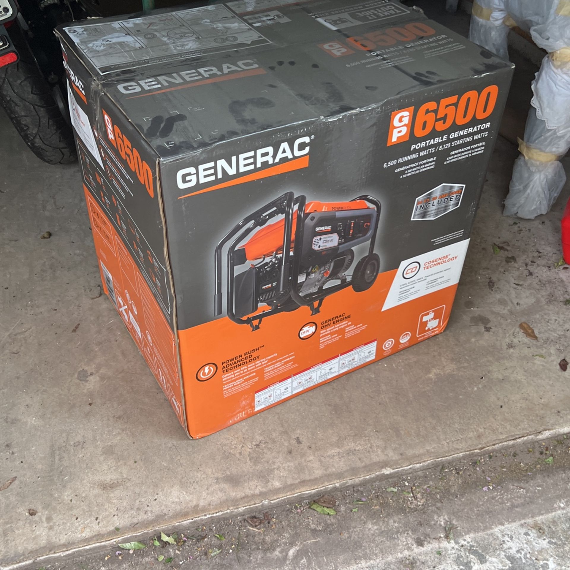 6500-Watt Gasoline Powered Portable Generator with COSense - GP6500 for ...