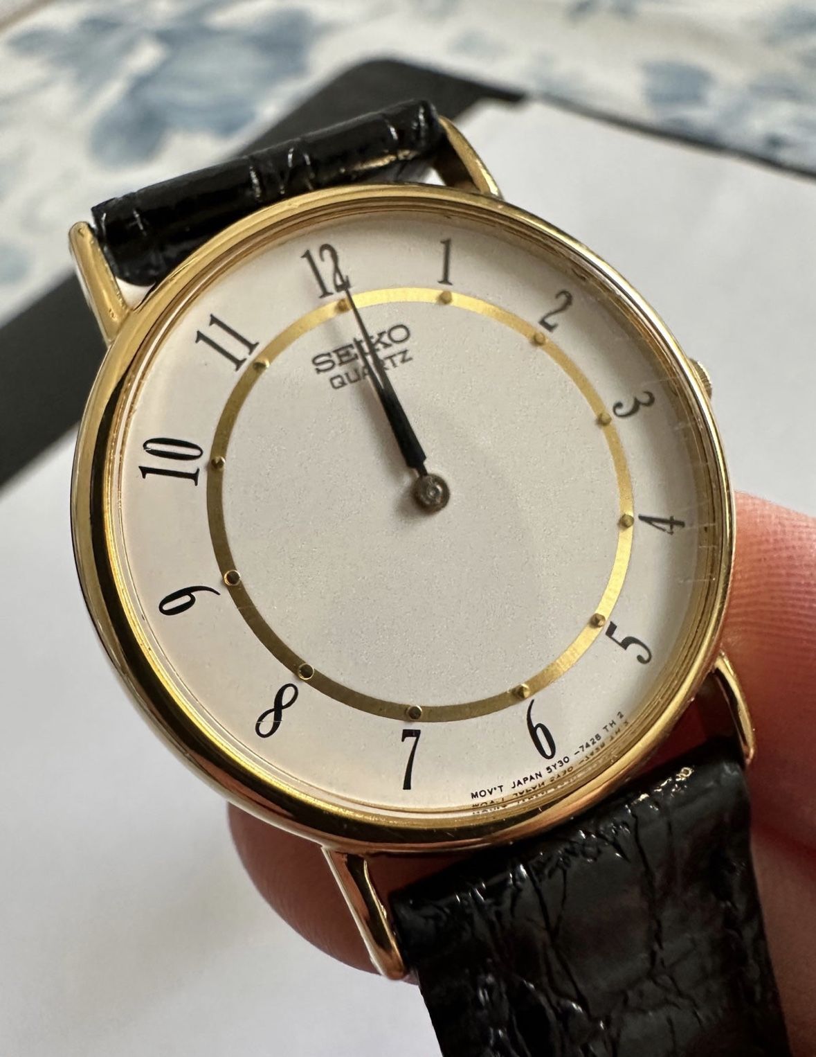 Watch SEIKO 5Y30-7000 Japan Quartz Black Calf Band for Sale in Irving ...