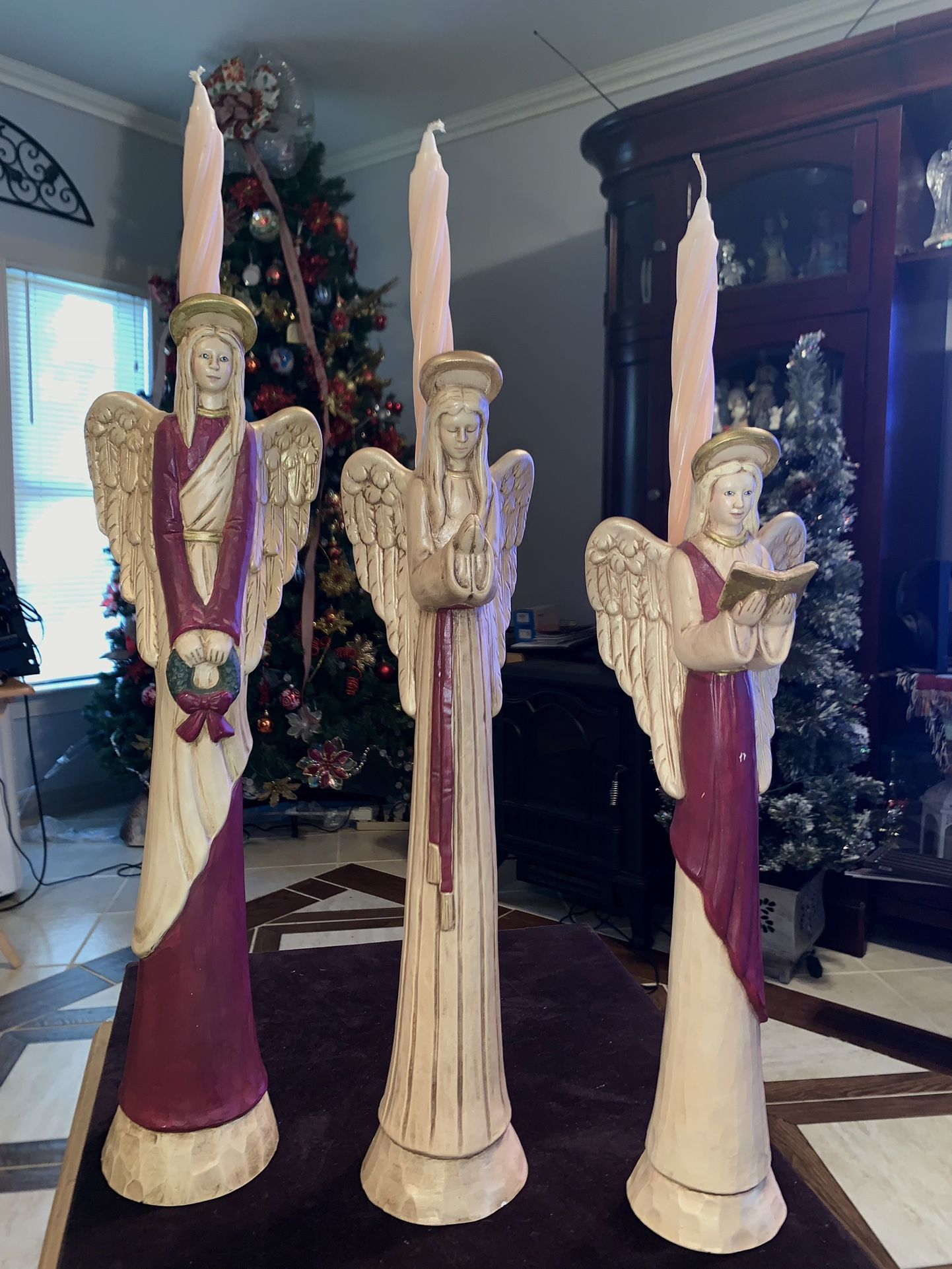 Set Of 3 Tall Ceramic Christmas Angels for Sale in Houston, TX - OfferUp