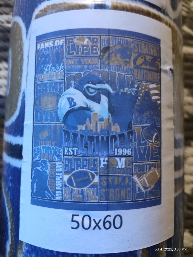 BRAND NEW BALTIMORE BLANKET*50X60 INCHES* PICTURE FOR REFERENCE for ...