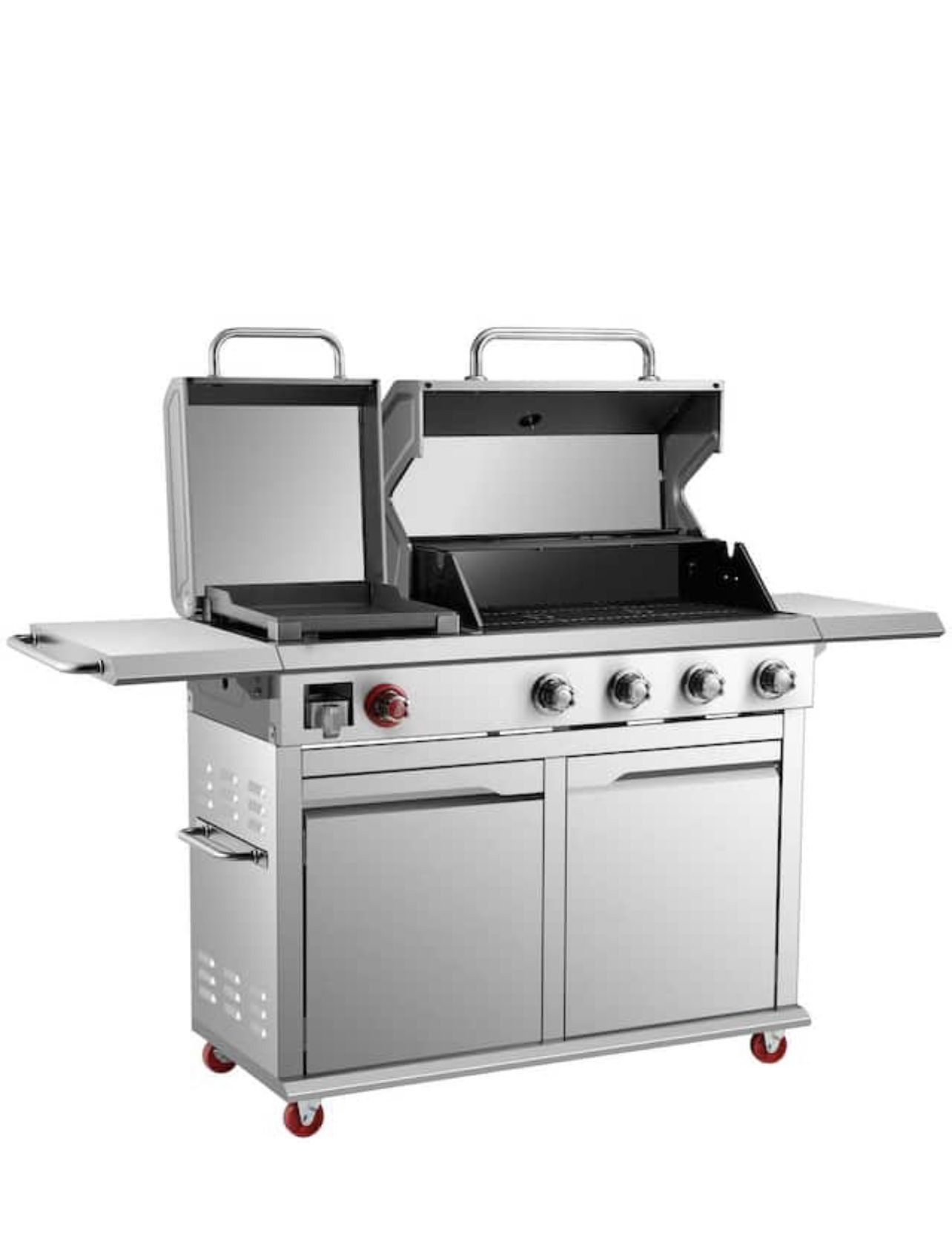 Dyna-Glo 4-Burner Propane Gas Grill in Stainless Steel with Griddle for ...