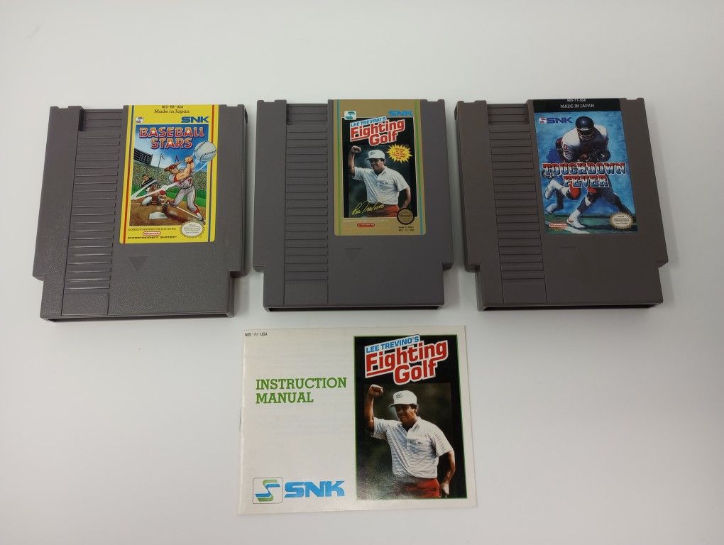 SNK NES Games Lot: Baseball Stars, Touchdown Fever, Lee Trevino's ...