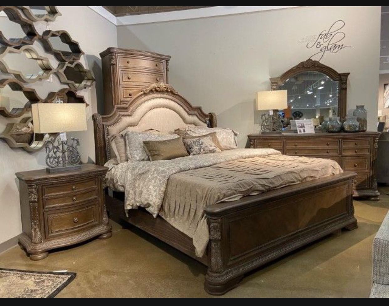 Charmond Brown Bedroom Set 7 Piece Best Price Brand New 39 Down Payment for Sale in Norfolk VA OfferUp
