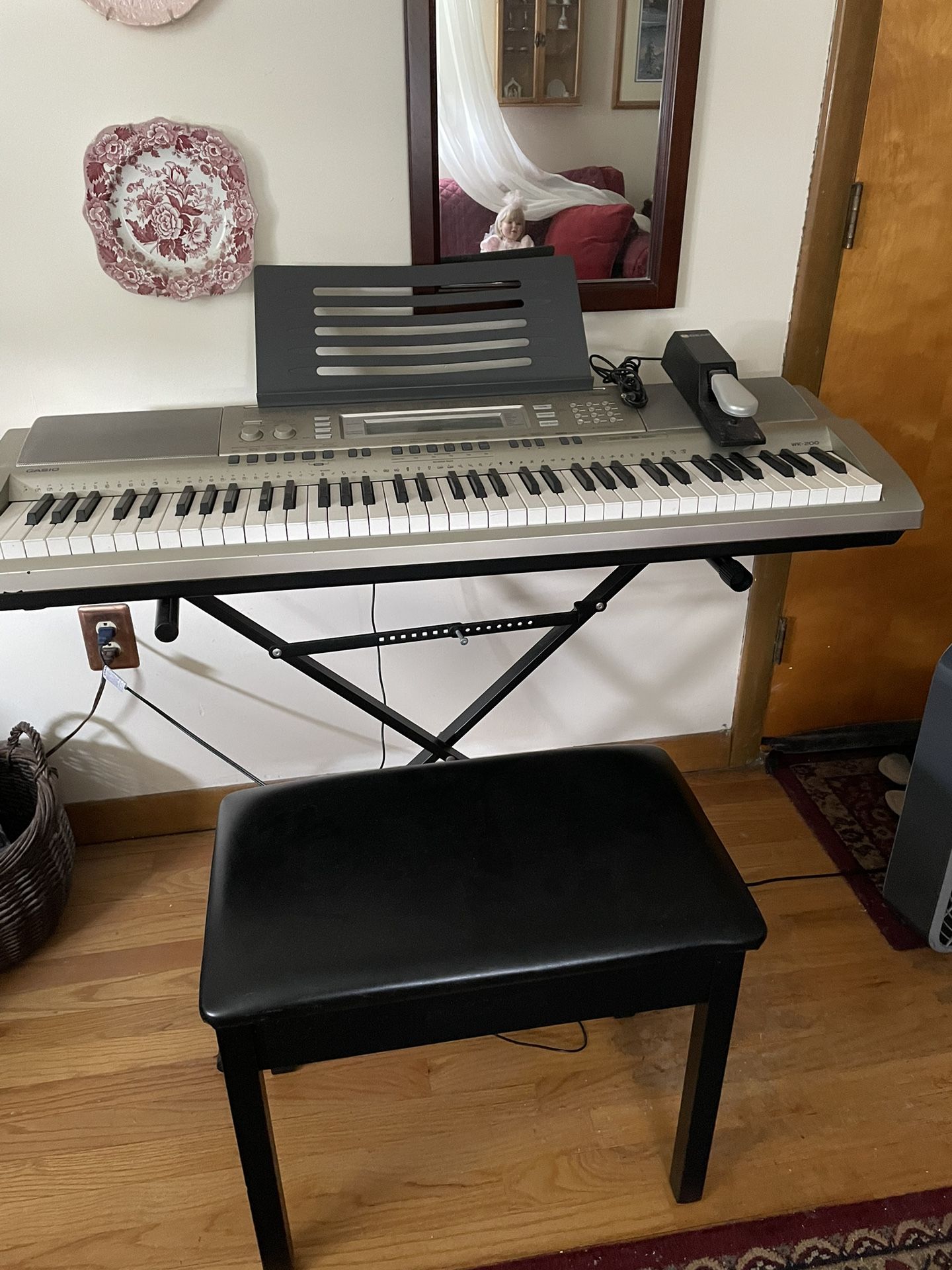 Casio Keyboard, Stand, Bench & Pedal for Sale in Worcester, MA - OfferUp