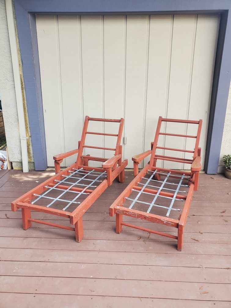 Redwood Retro Garden Chairs Vintage Redwood Patio Recliner Lounge ...