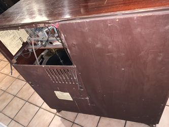 Vintage Sears Roebuck Silvertone Stereo Radio Record Player Cabinet ...