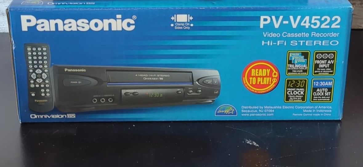Brand new panasonic blueline vcr vhs w/ remote commercial skip ...