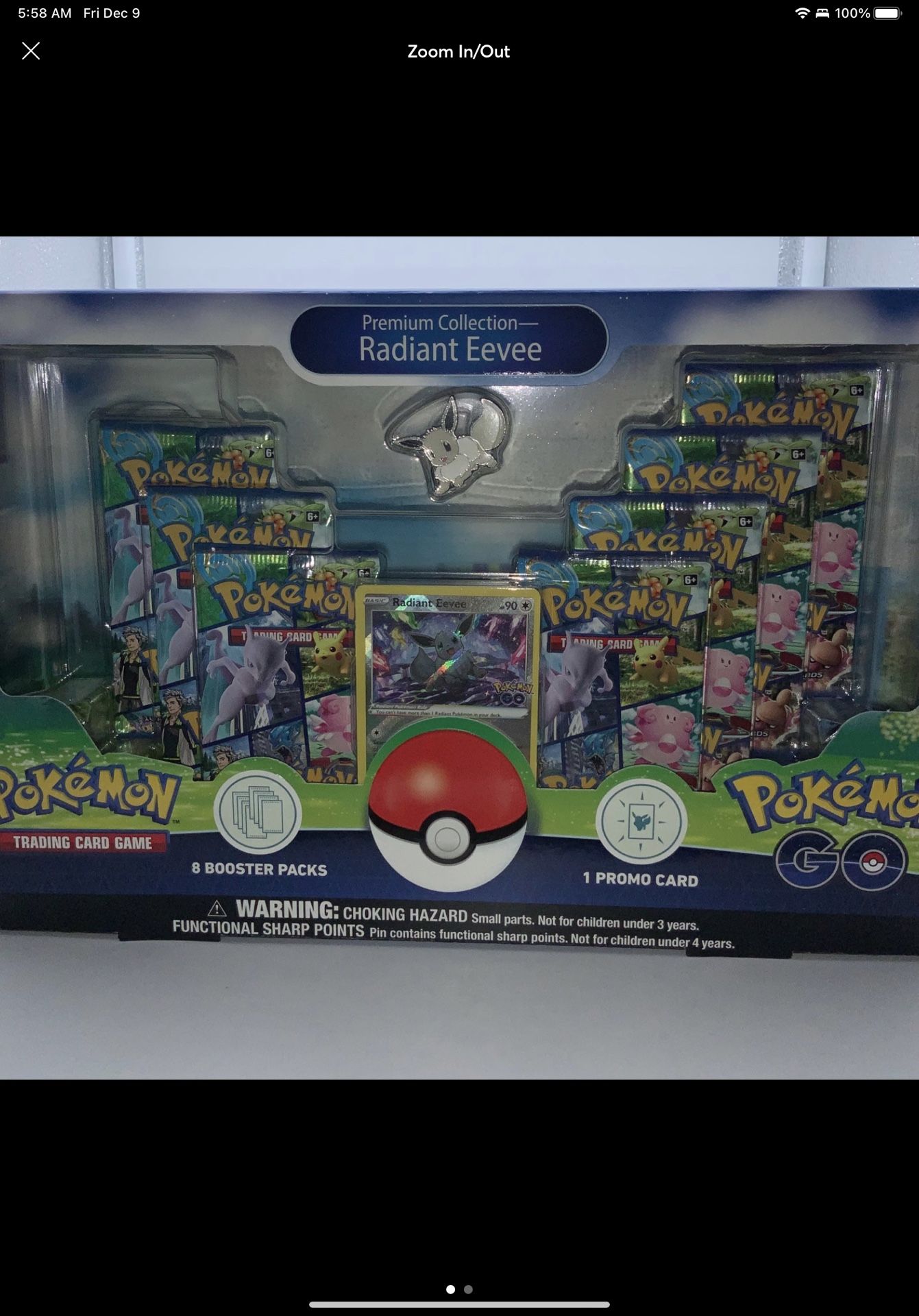 Pokemon TCG GO Premium Collection: Radiant Eevee Box 8 Booster Packs ...