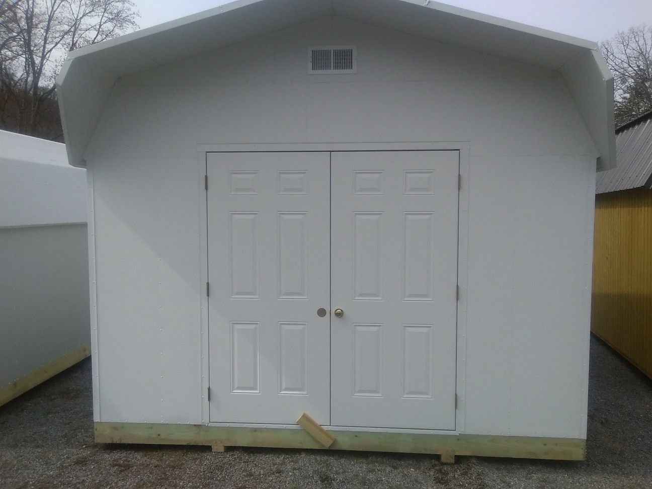 12x16 Insulated Metal Storage Shed Utility Building Yard Barn Unit for ...