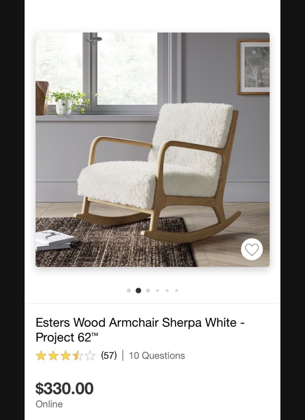 Project 62 Esters Modern Target Sherpa Rocking Chair Furniture