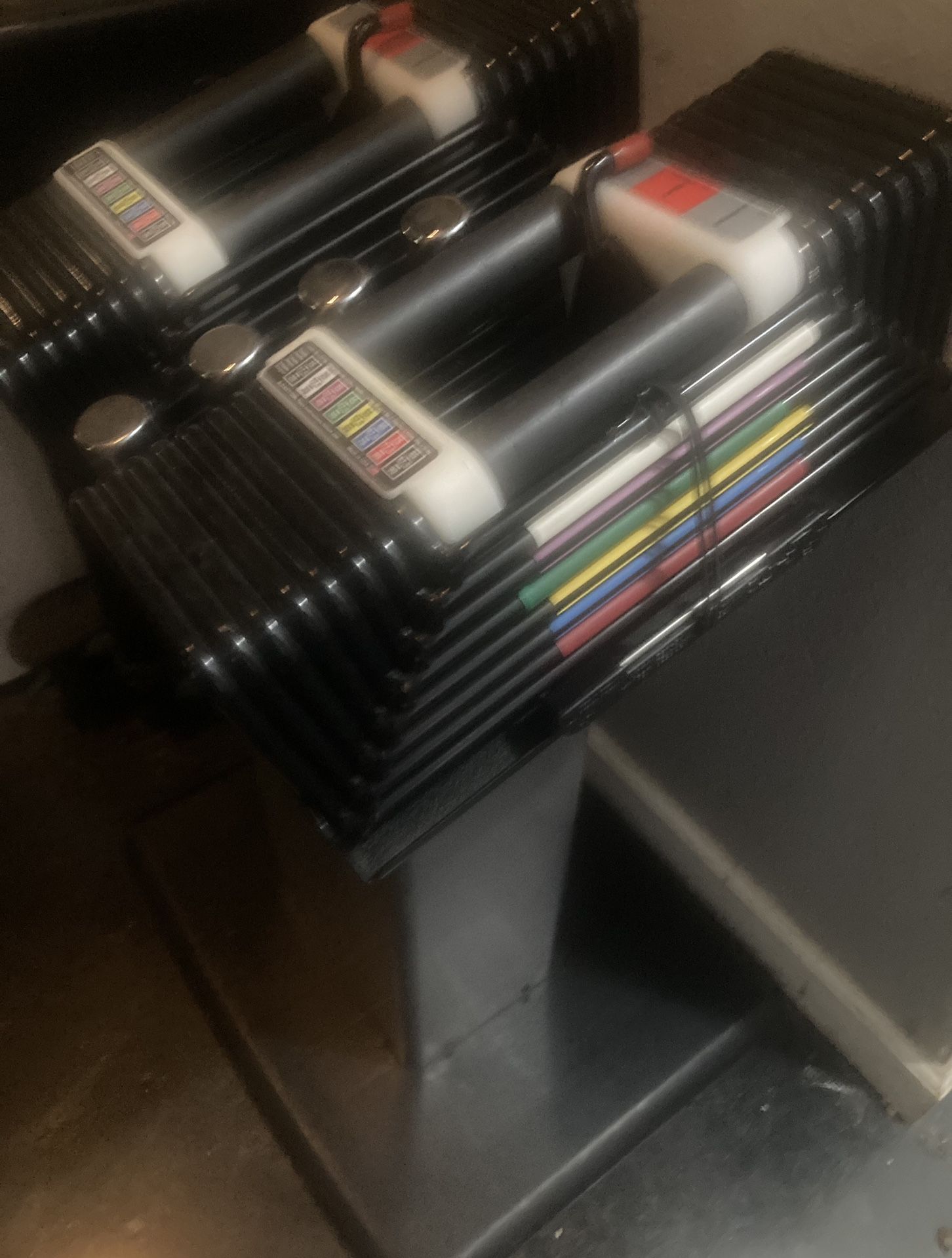 Powerblock adjustable dumbbells - 15-90 pounds-2.5 increments+stand for ...