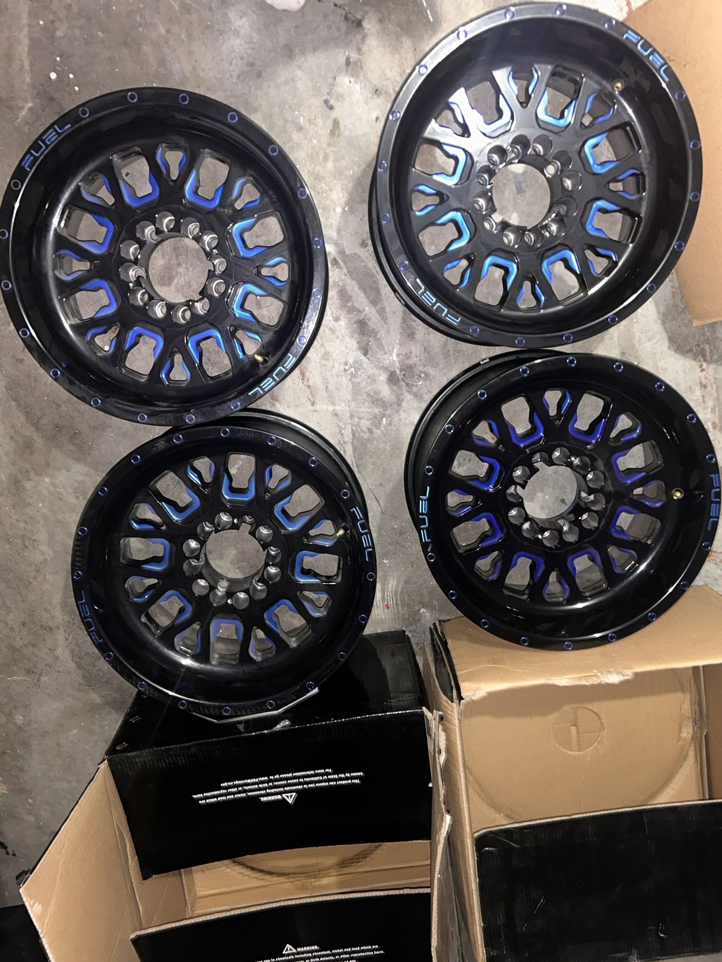 4 Fuel Ford Raptor Rims Black W Blue Trim $450 for Sale in San Antonio ...