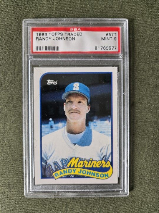 RANDY JOHNSON 1989 Topps Traded #57T PSA Graded Card MINT 9 MLB Seattle ...