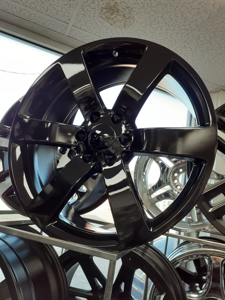 24" TBSS BLACK REPLICA WHEELS 6X5.5 GMC/CHEVY for Sale in Garland, TX ...