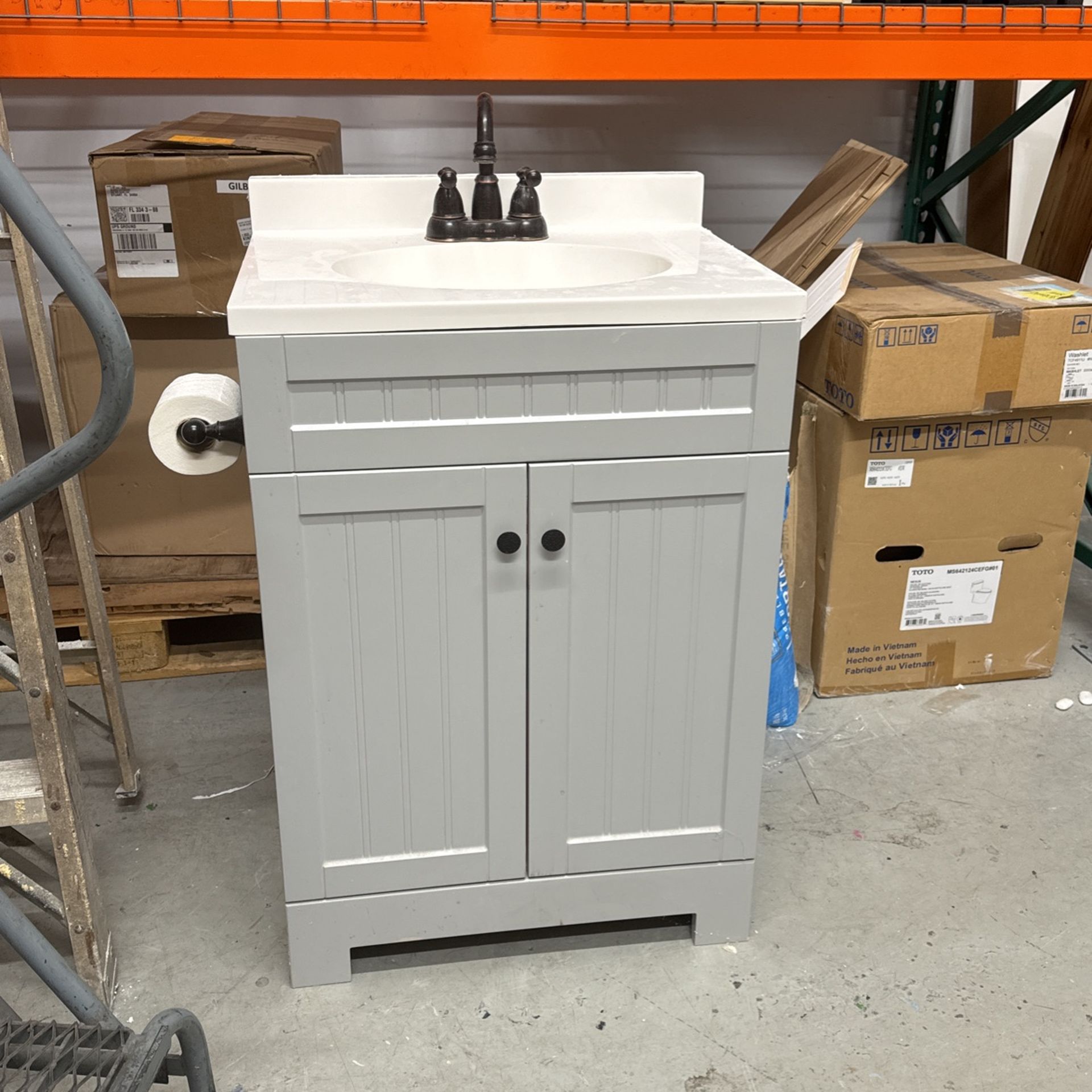 Grey Vanity With Top And Sink for Sale in Stuart, FL - OfferUp
