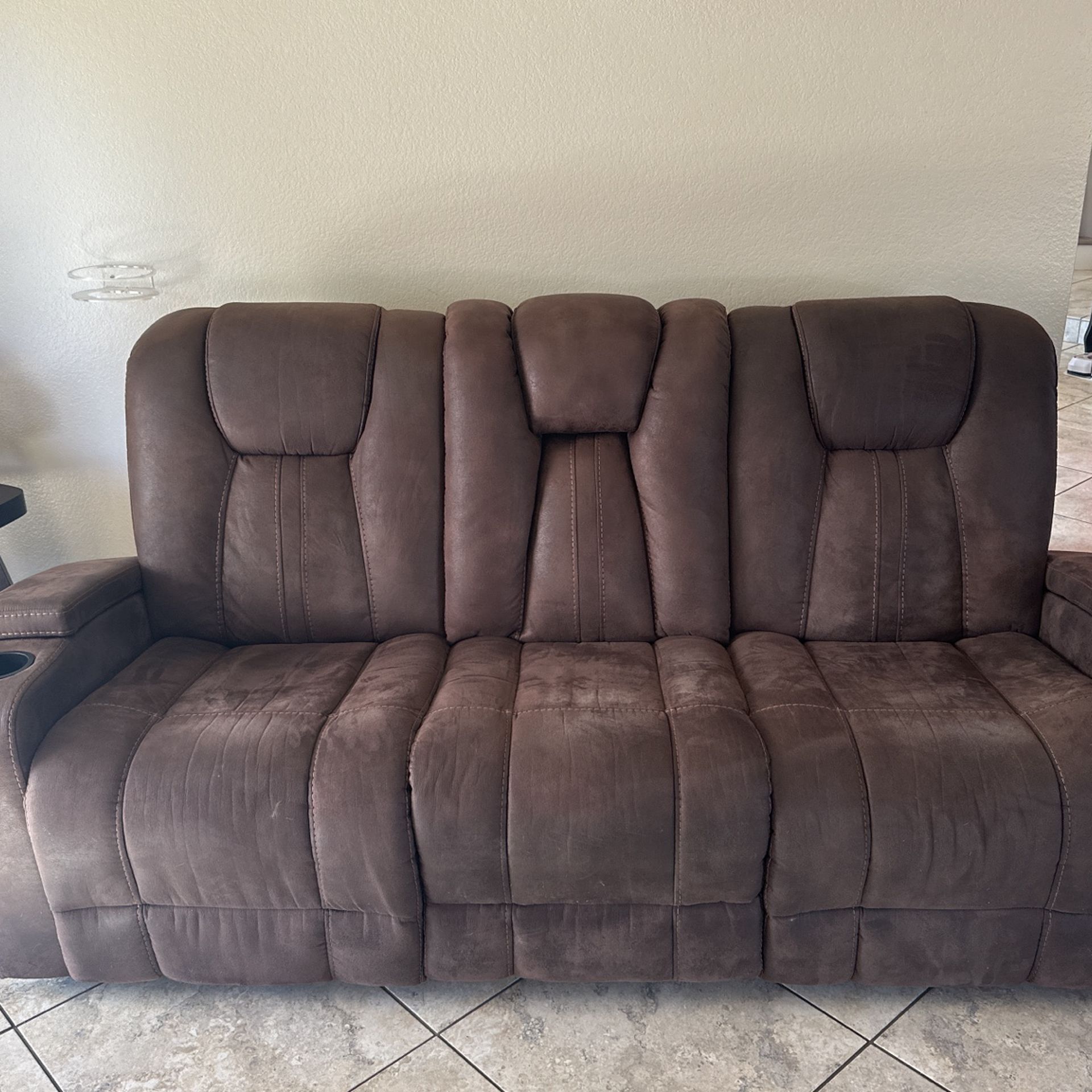 Brown Suede Couch for Sale in Wildomar, CA - OfferUp