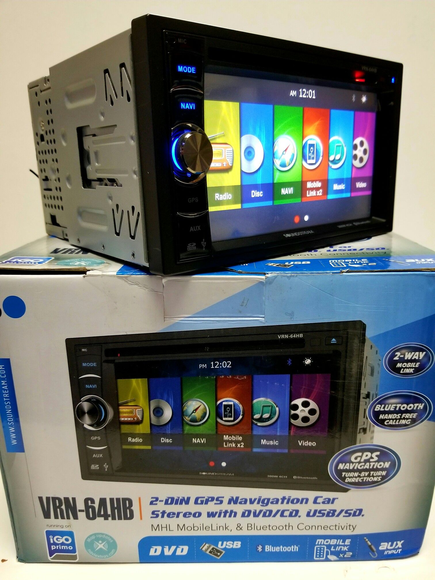 Soundstream Double Din Car Stereo with Bluetooth & Navigation for Sale ...