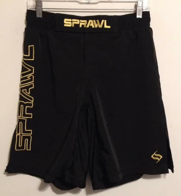 Sprawl MMA UFC Fighting Black Yellow Gold Shorts 28 for Sale in Los ...