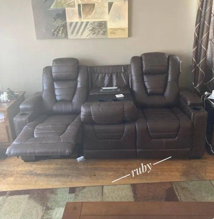 New Owners Box Power Reclining Sofa And Loveseat Set | 39$ Down Payment ...