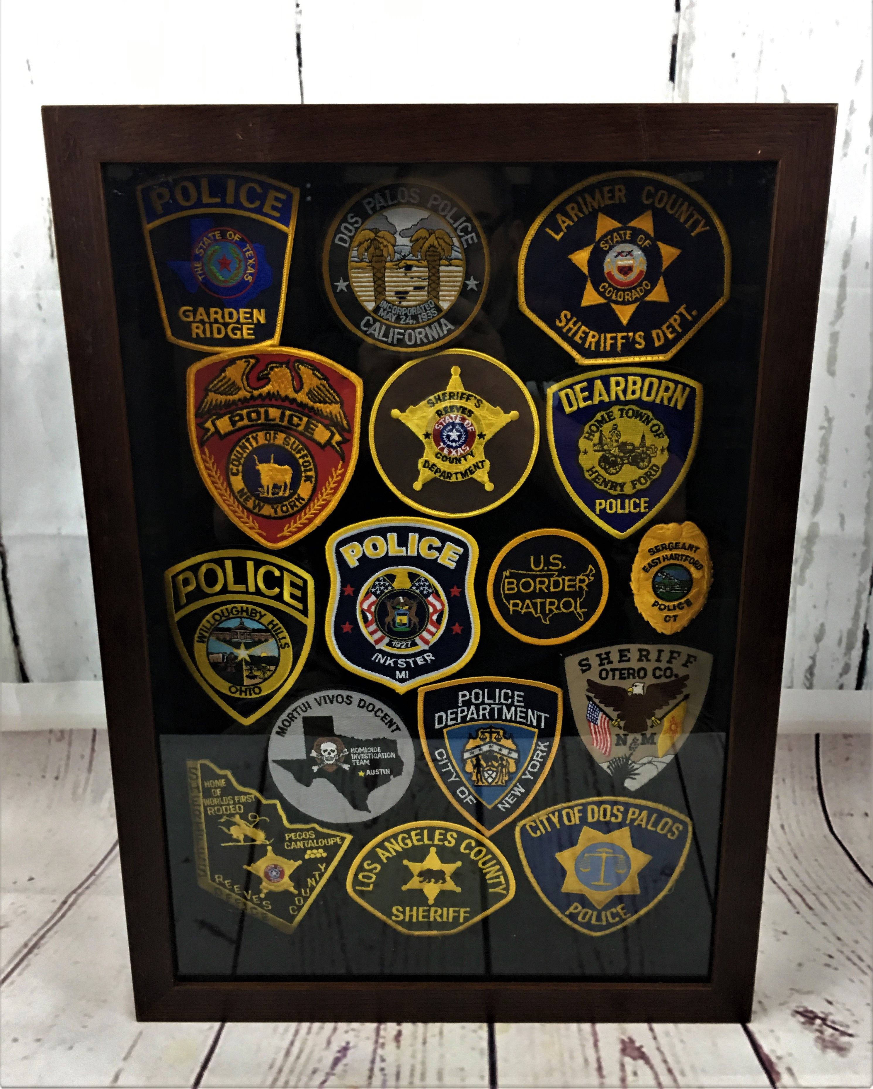 16 RARE FRAMED LOT LAW ENFORCEMENT~SHERIFF~POLICE~U.S BORDER PATROL ...