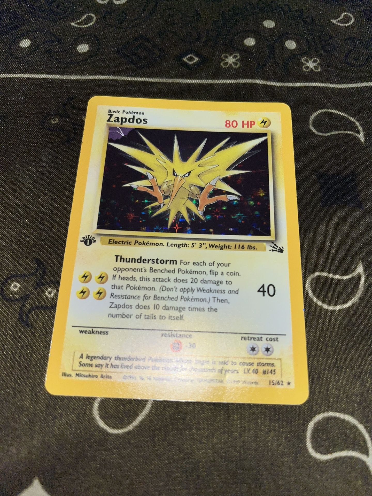 Pokémon Zapdos First Edition Tcg Base Set for Sale in Pomona, CA - OfferUp