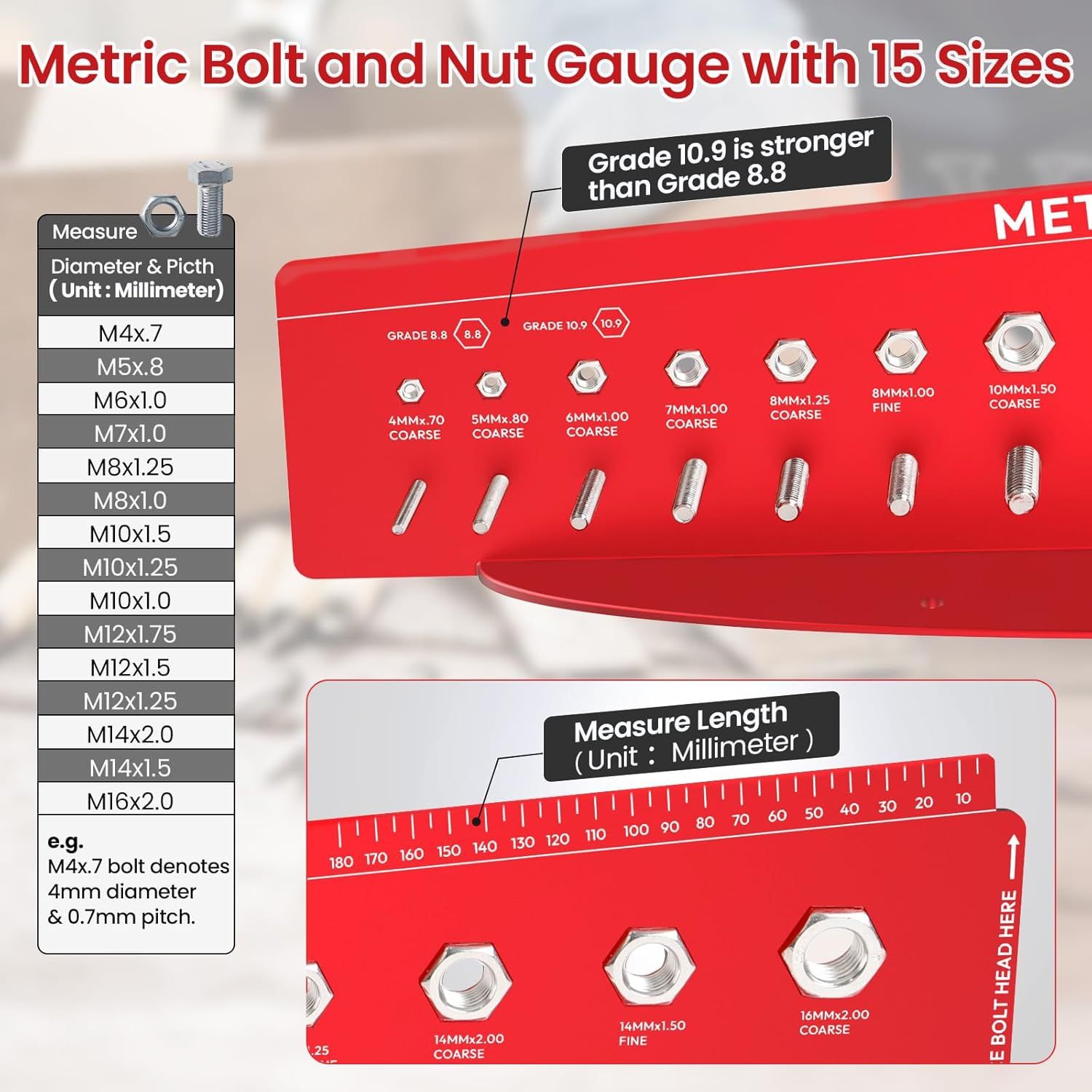 Metric Nut And Bolt Gauge