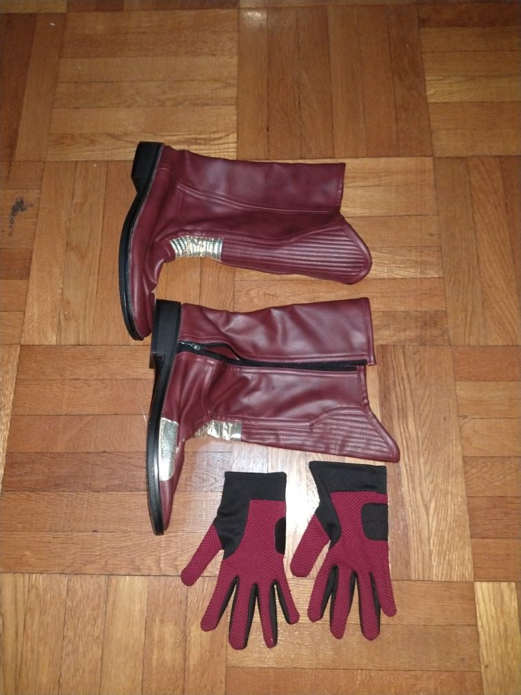 CW Flash Cosplay Costume Boots Suit Season 1 Size Small/Medium for Sale ...