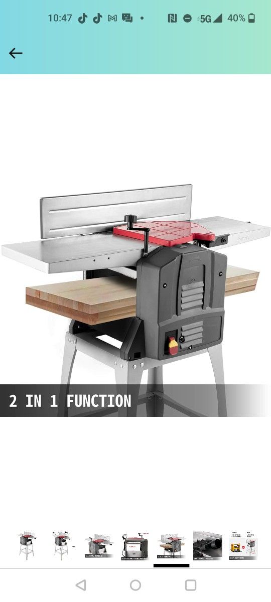 Jointers Woodworking 8 Inch Benchtop Jointer 1500W Jointer Planer Heavy ...