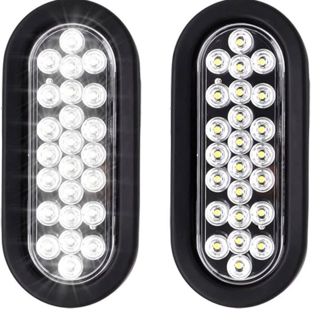 6 Inch Oval White 24 LED Bright Clearance Lights Sealed Side Marker ...