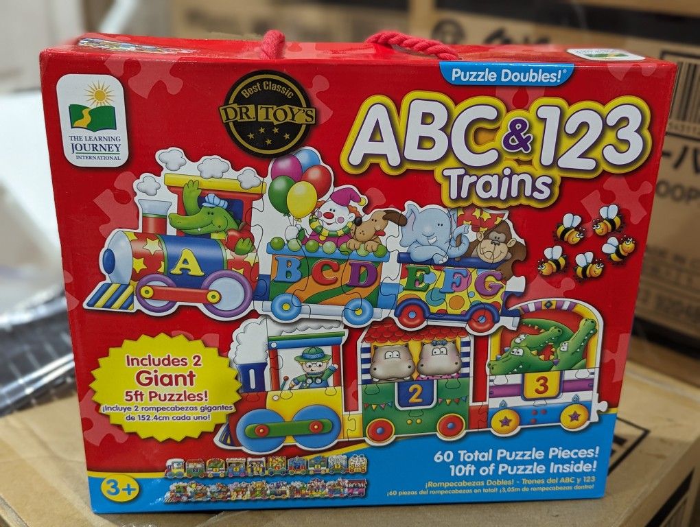New Learning Journey Puzzle Doubles! Giant ABC & 123 Trains -2 Puzzles ...
