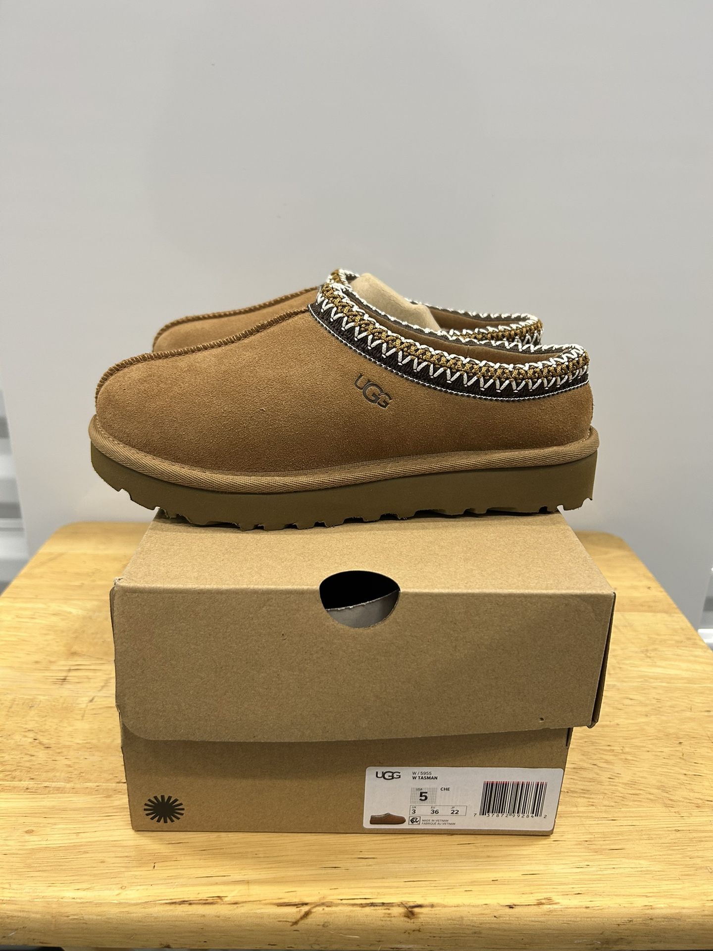 UGG Tasman Slippers Chestnut Sz 5 Womens 5955 CHE New In Hand for Sale ...